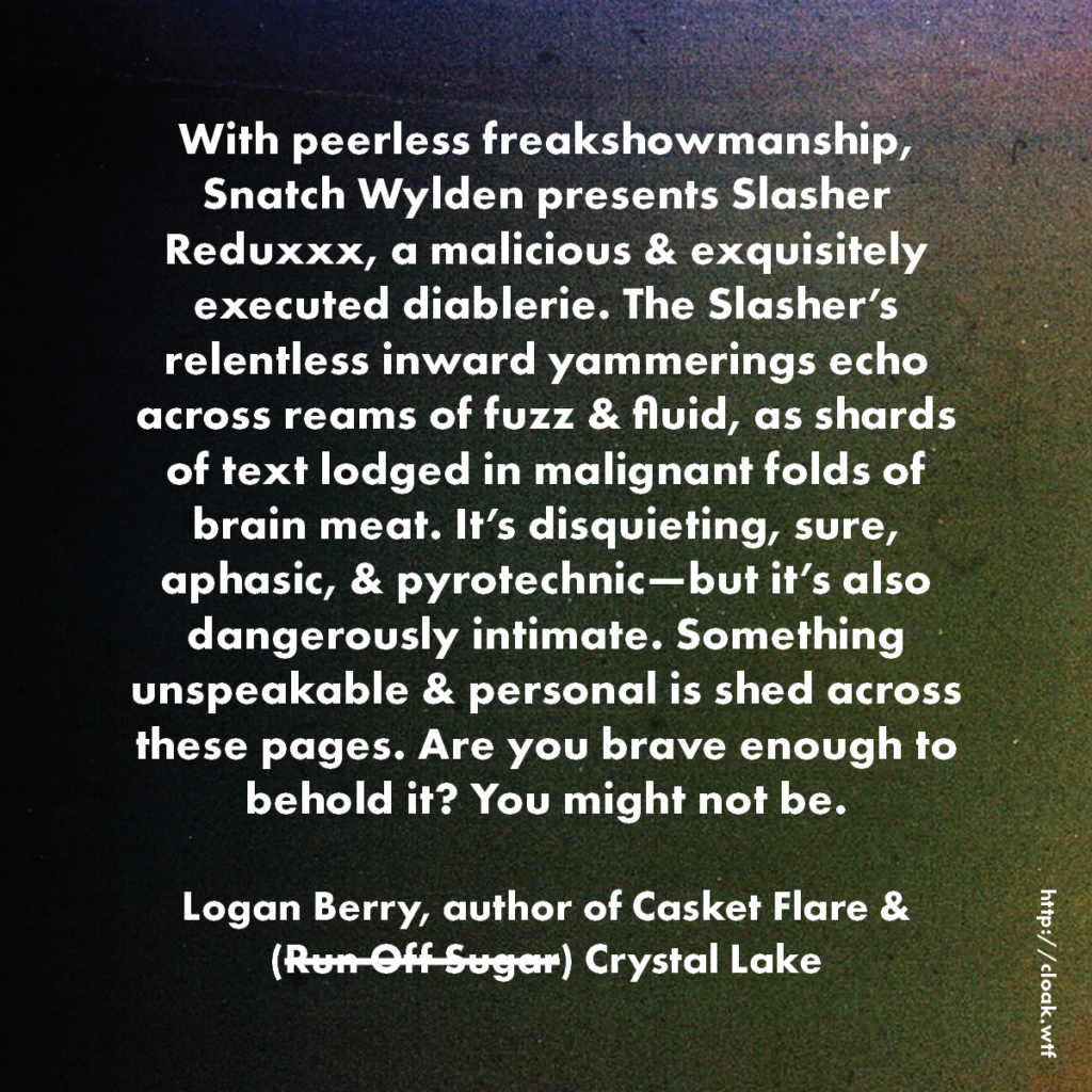 Please welcome to the world … Snatch Wylden SLASHER REDUXXX (CLOAK) – DC's